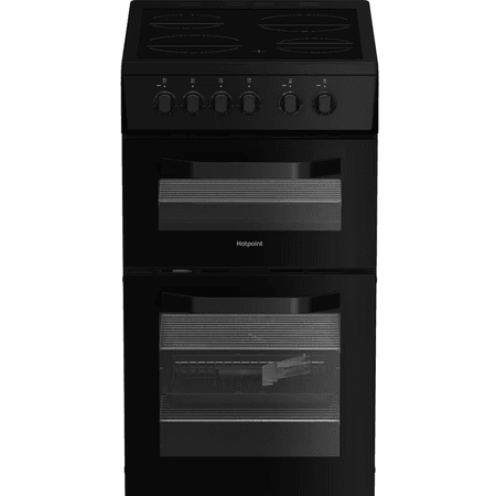 Buy HOTPOINT HTE5VCB 50cm Electric Twin Cavity Cooker - Black from £399.98
