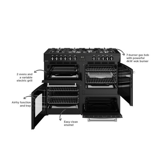 Buy BELLING 444411838 Farmhouse 110cm Dual Fuel Range - Black from £ ...